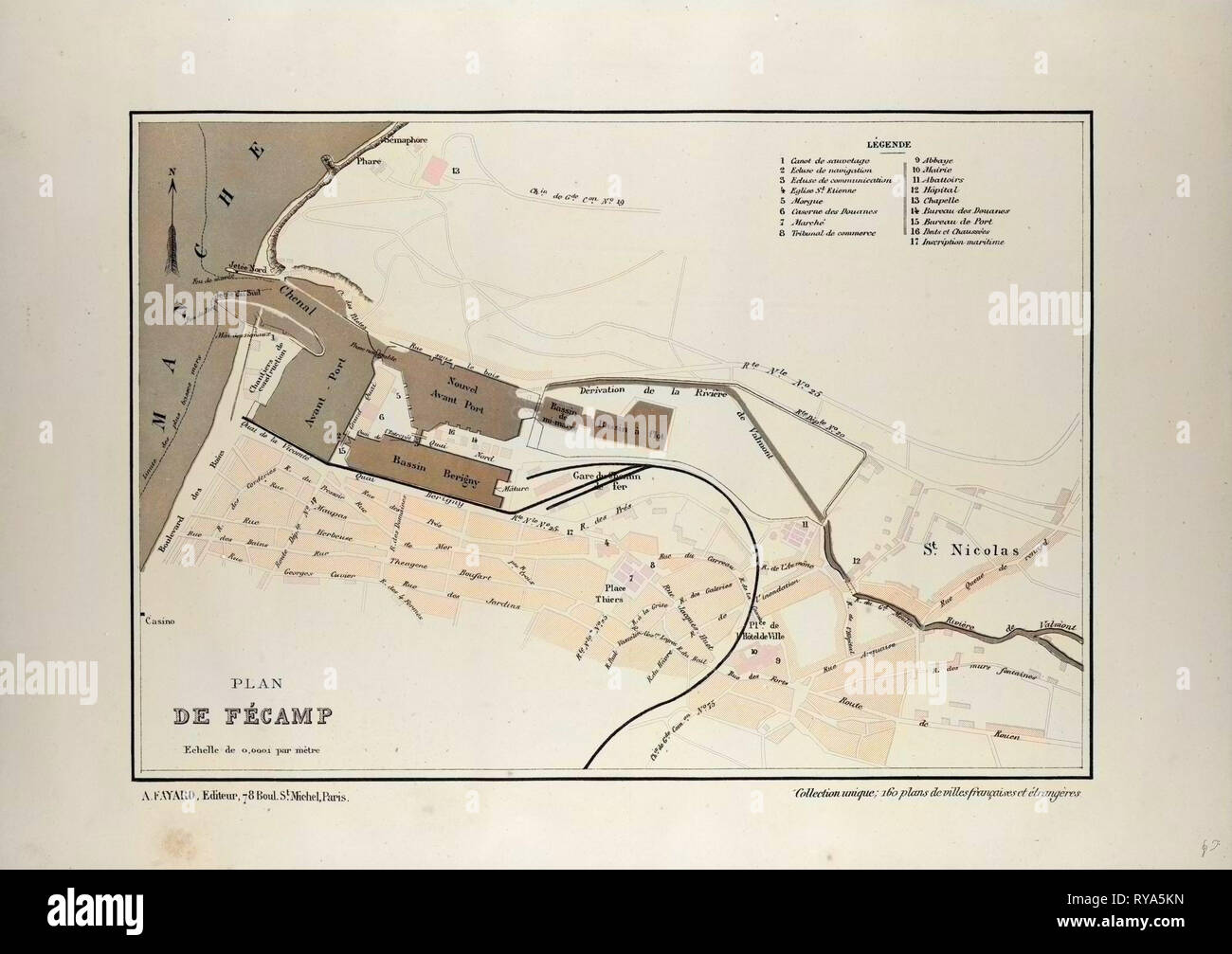 Map of Fécamp France Stock Photo - Alamy