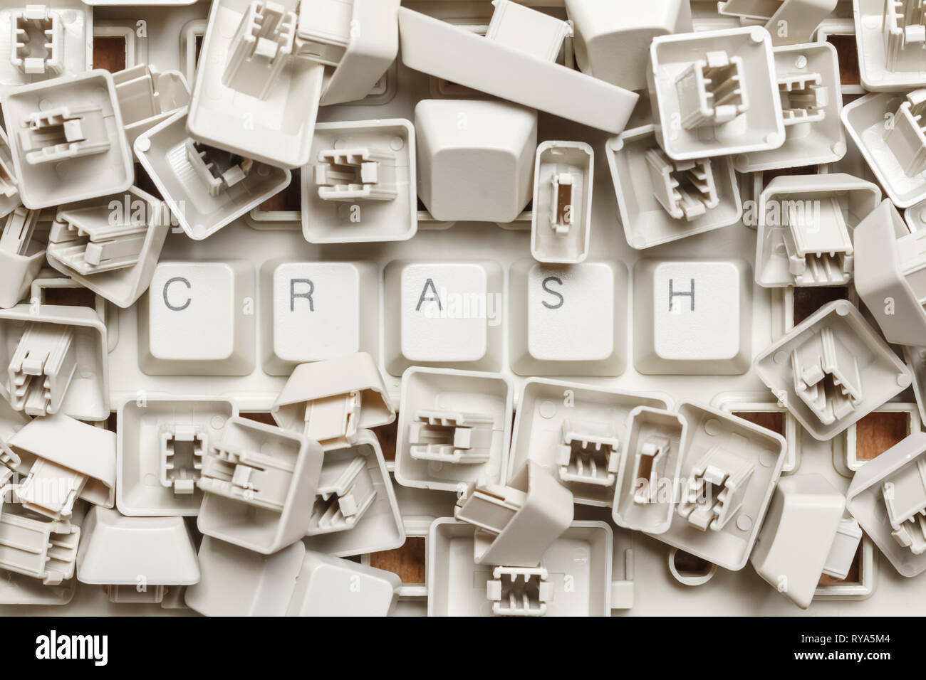 Word crash from a heap of computer keys Stock Photo - Alamy
