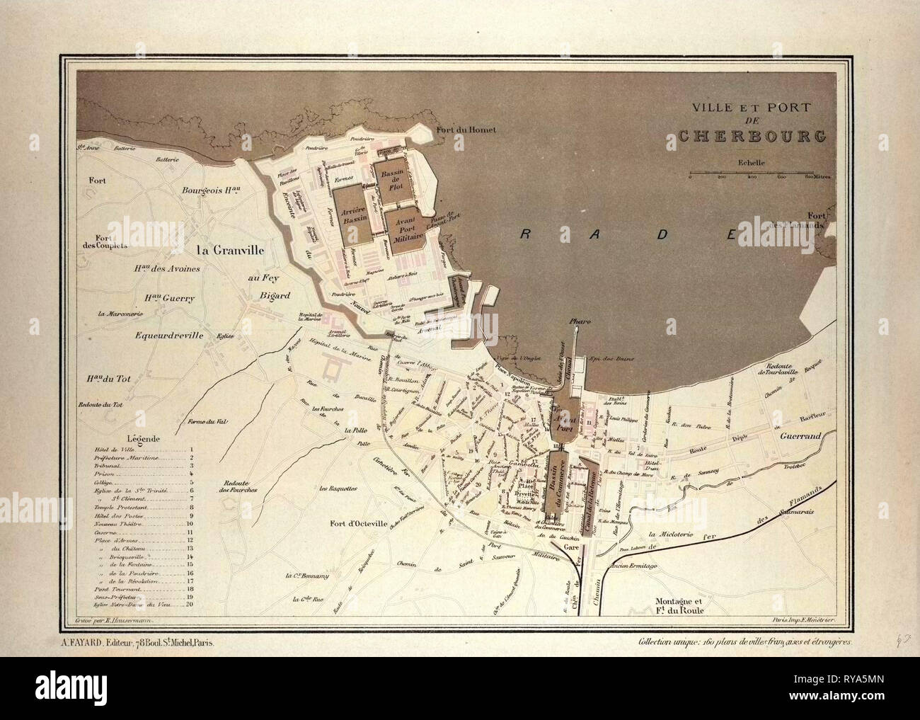 Map of Cherbourg France Stock Photo - Alamy