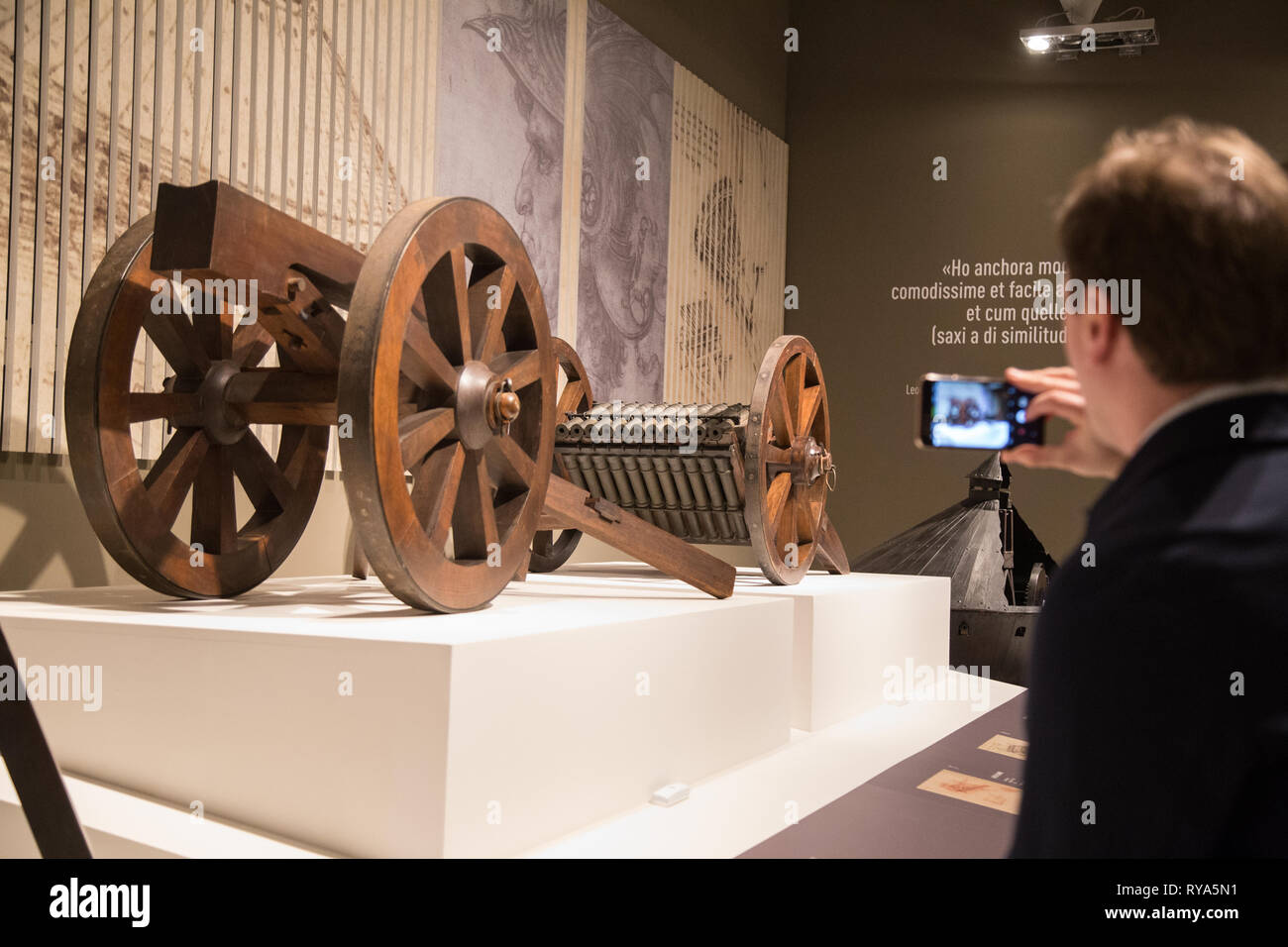 Roma, Italy. 12th Mar, 2019. Preview of the exhibition “Leonardo da ...