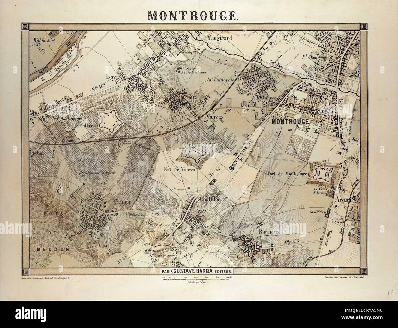 Map of Montrouge France Stock Photo - Alamy