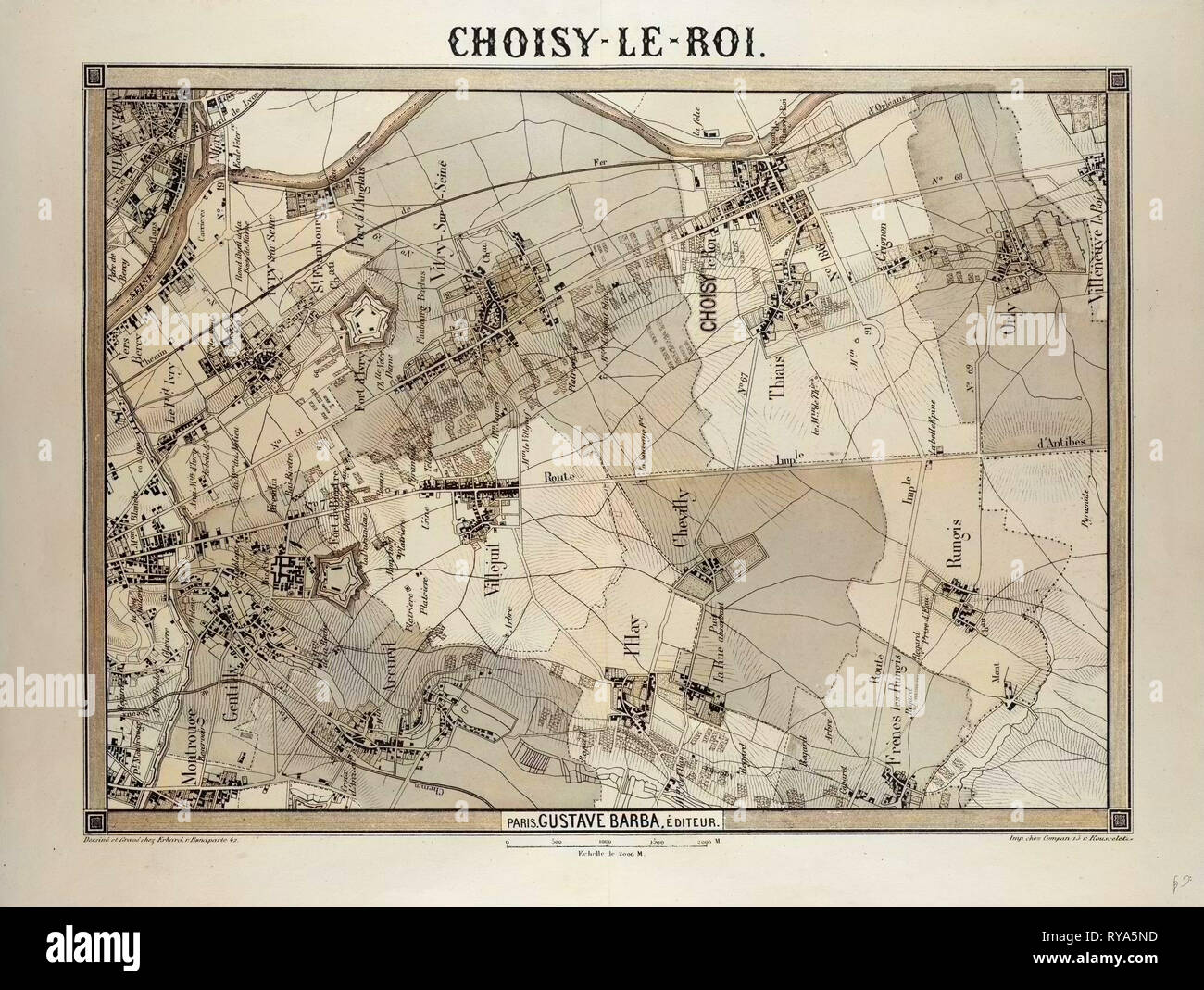 Map of Choisy-Le-Roi France Stock Photo - Alamy