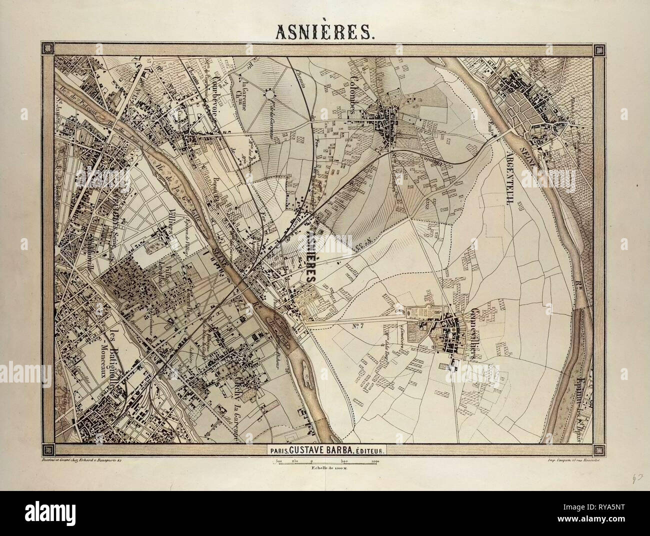 Map of Asnières France Stock Photo - Alamy