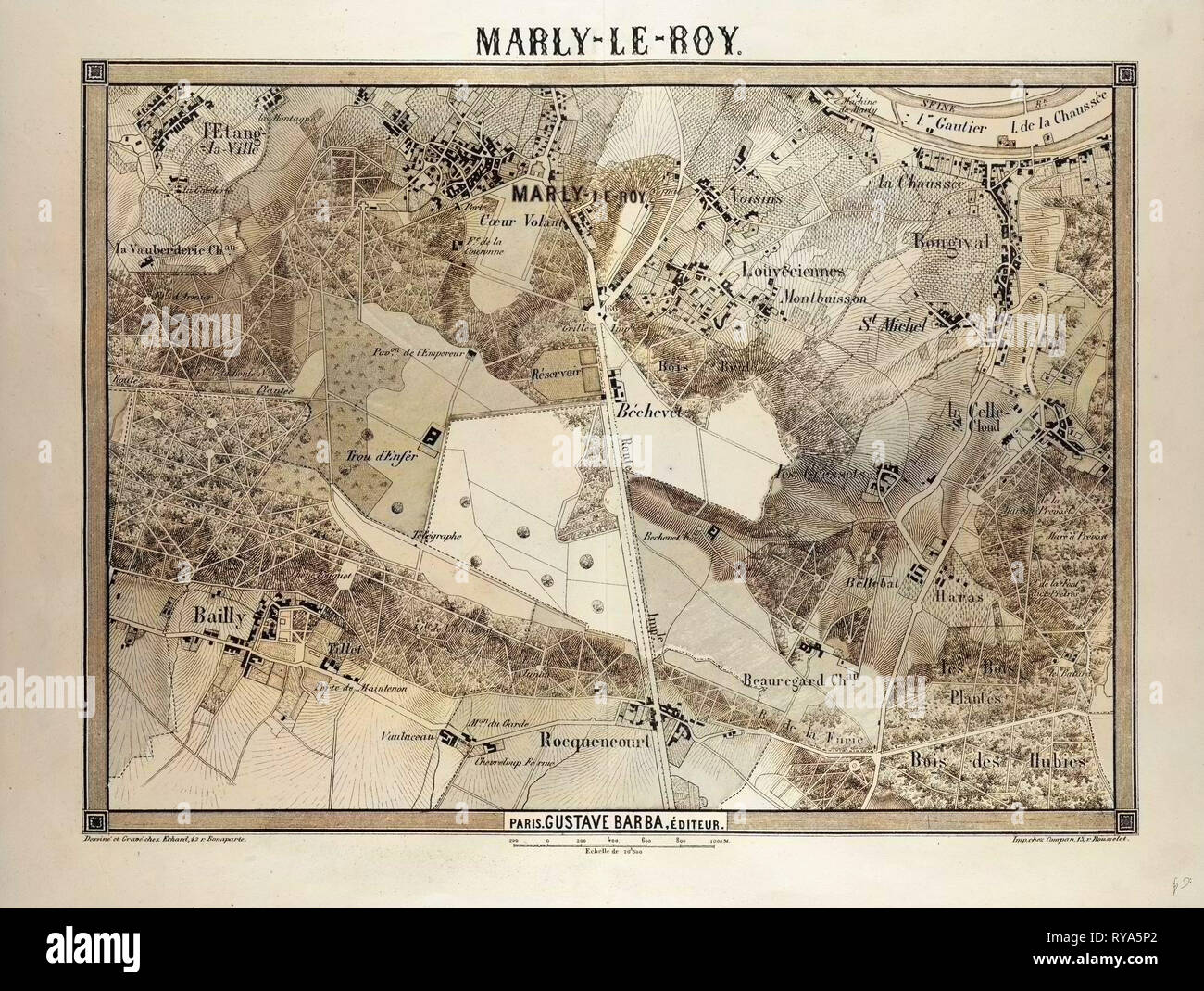 Map of Marly-Le-Roy France Stock Photo - Alamy