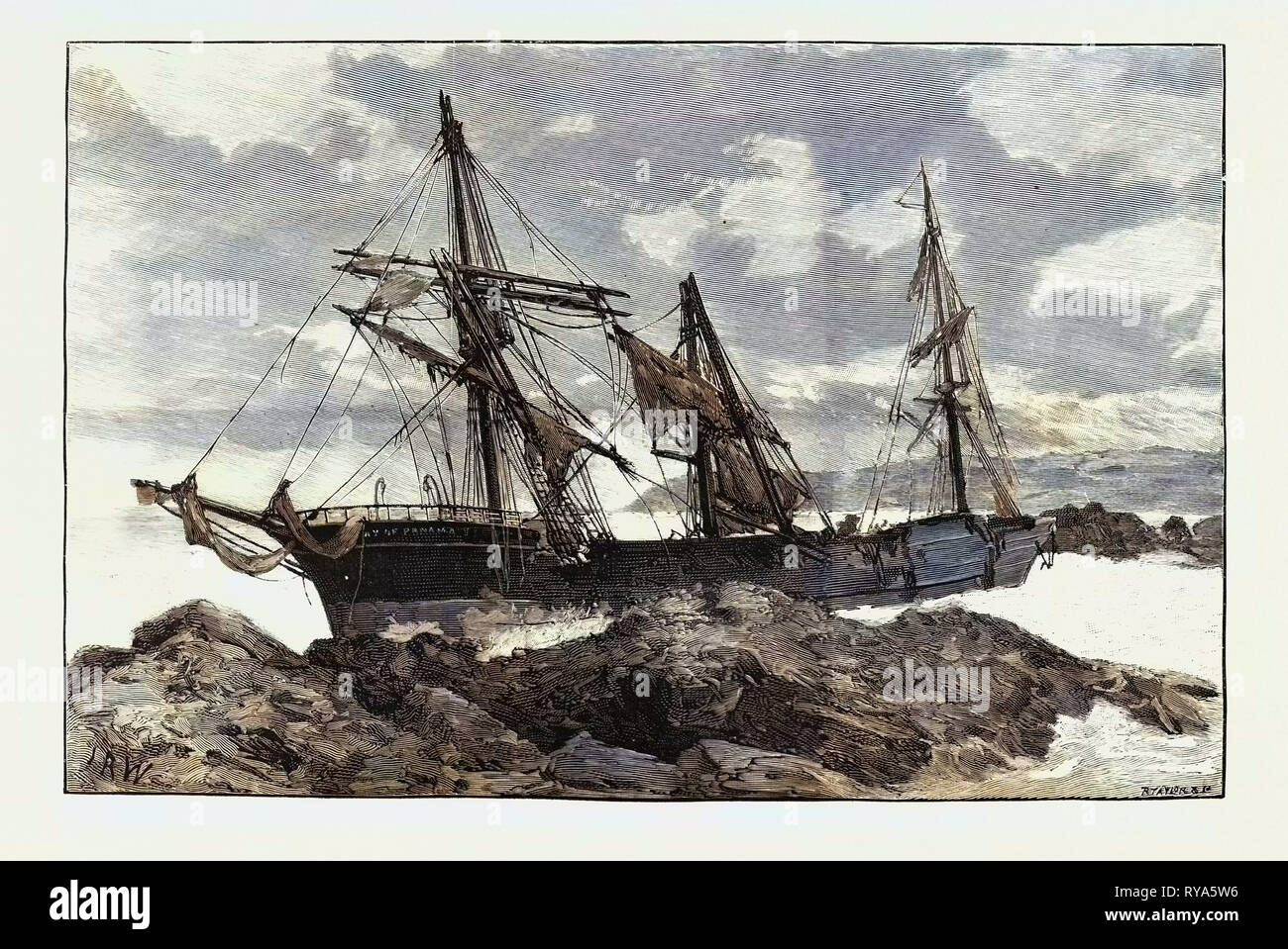 The Great Gale and Snow Storm: Wreck of the Bay of Panama Near Falmouth ...