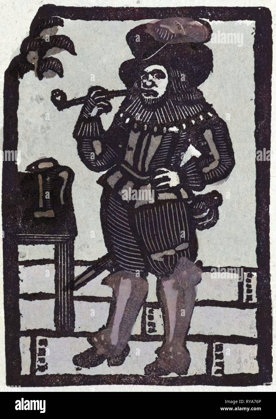 Illustration of English Tales Folk Tales and Ballads. A Man Smoking a ...