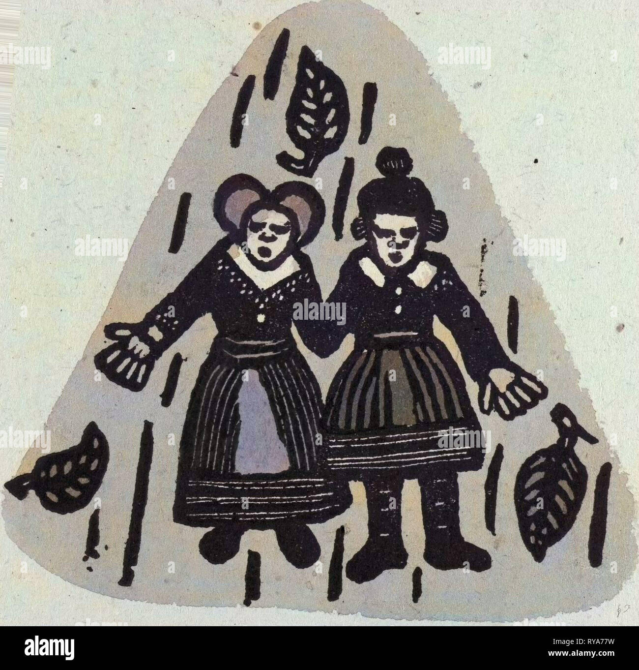 Illustration of English Tales Folk Tales and Ballads. Two Women Stock ...