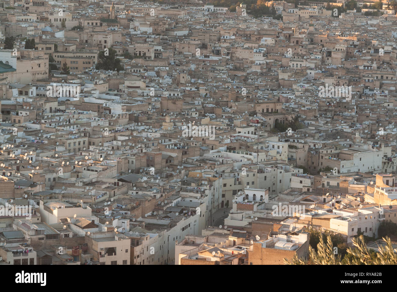 Fez, Morocco. View of the old Muslim city from a height Stock Photo - Alamy