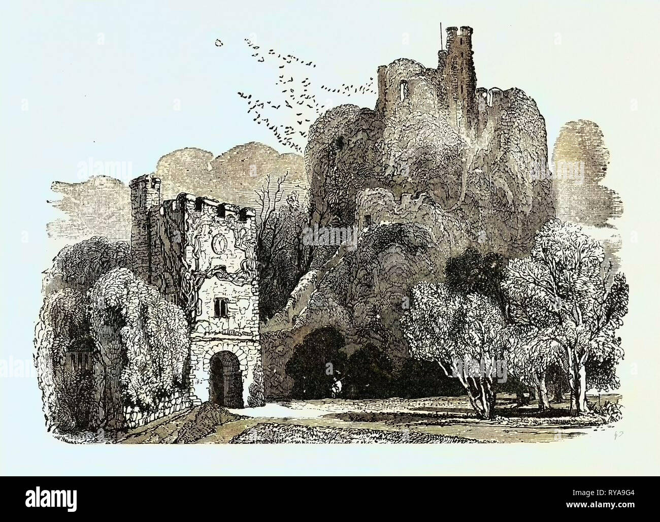 Engraving of the arundel castle hi-res stock photography and images - Alamy