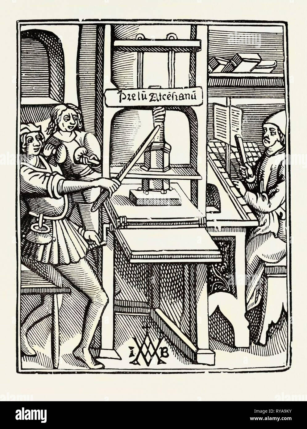 Early printing press hi-res stock photography and images - Alamy