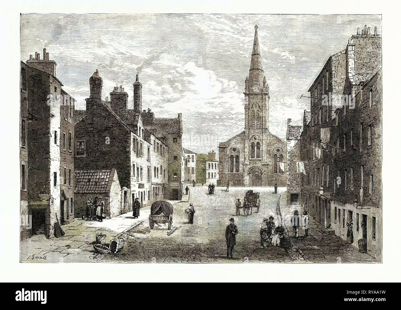 Edinburgh: Sheriff Brae Looking Towards St. Thomas's Church Leith Stock ...
