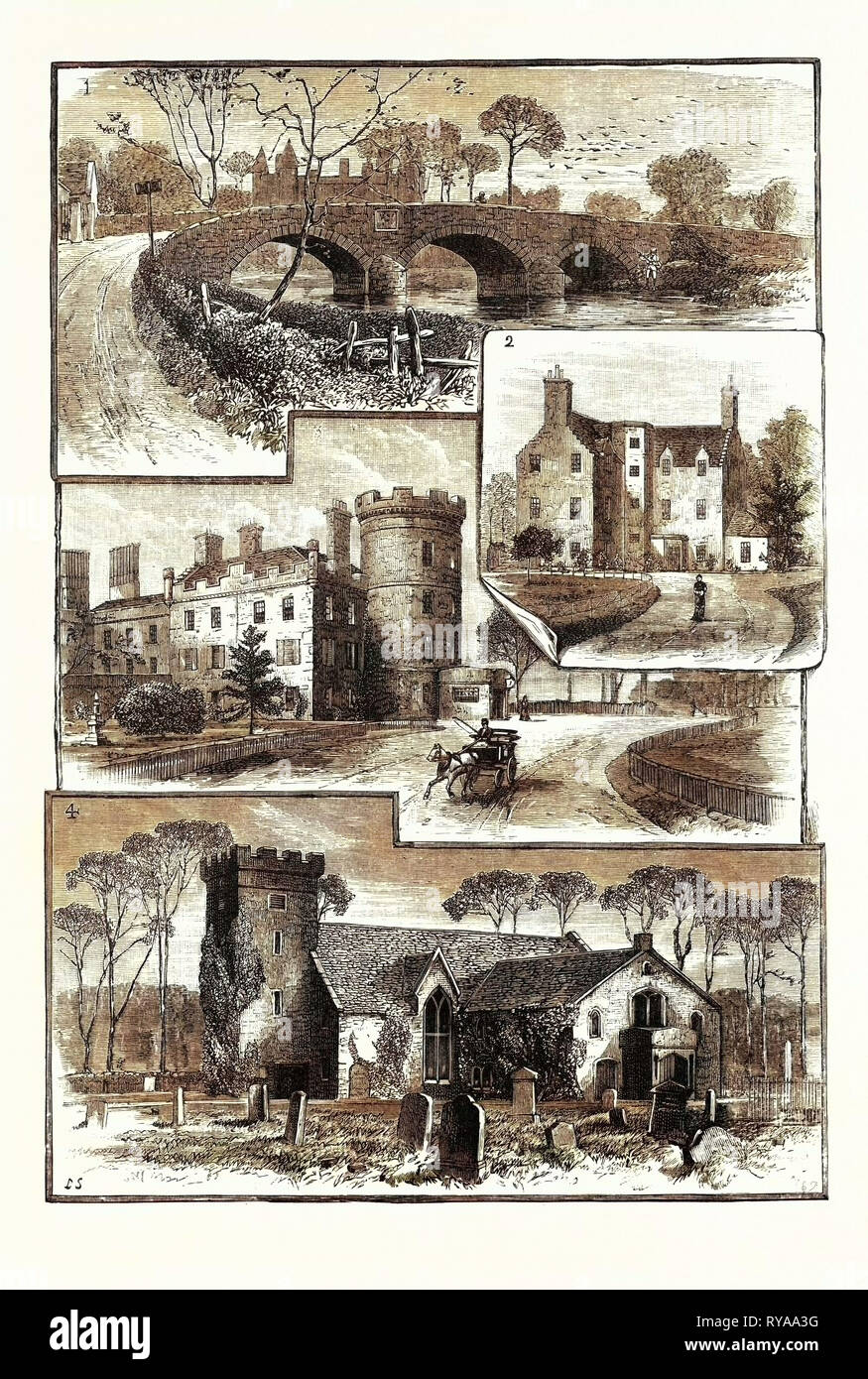 Edinburgh: 1. Old Saughton Bridge 2. Old Saughton House 3. Barnton ...