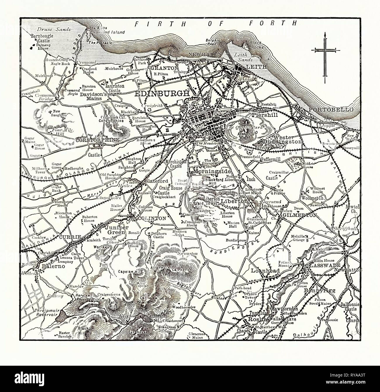 Map of edinburgh hi-res stock photography and images - Alamy