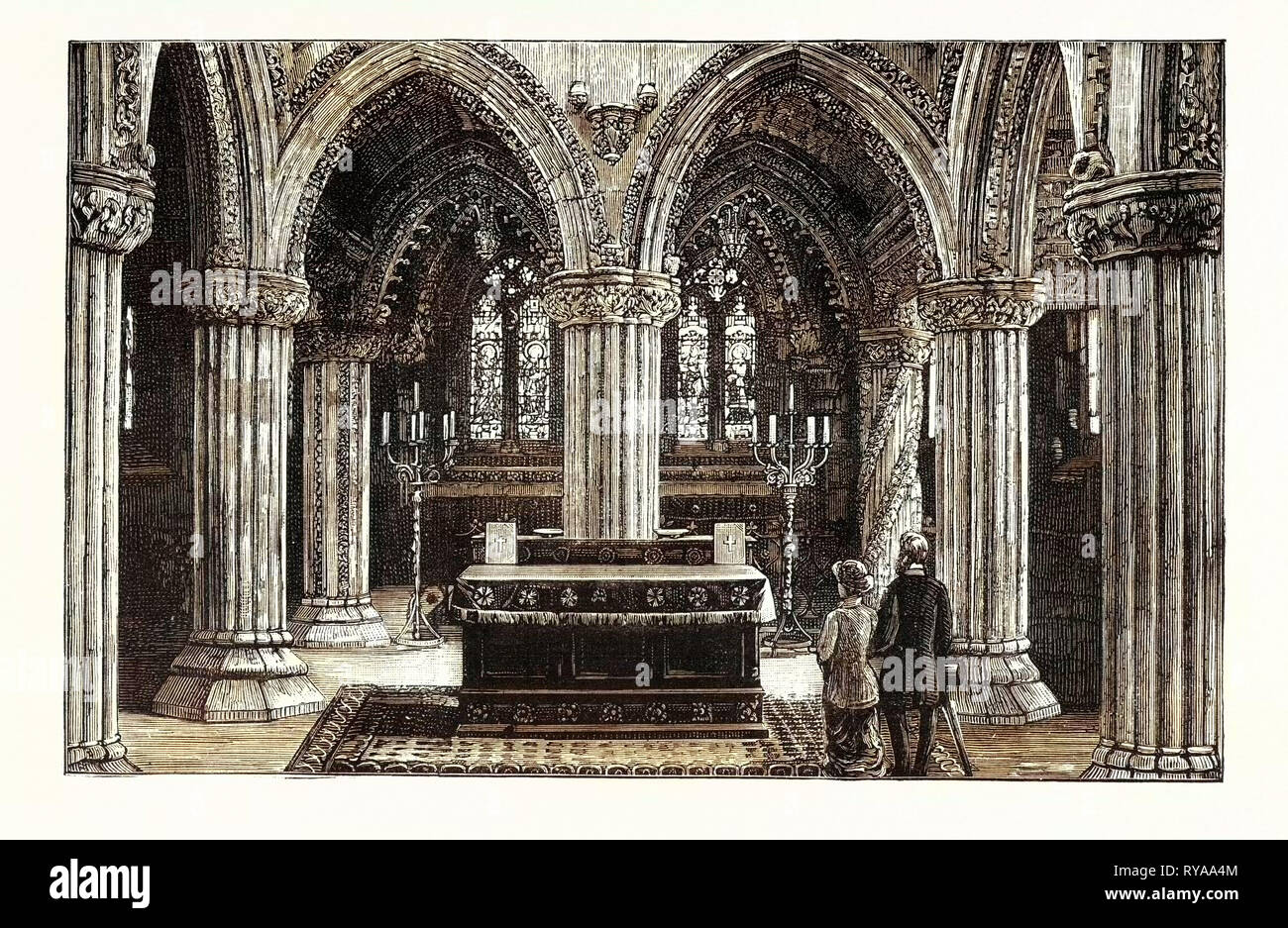 Edinburgh: Roslin Chapel: The Chancel Stock Photo - Alamy