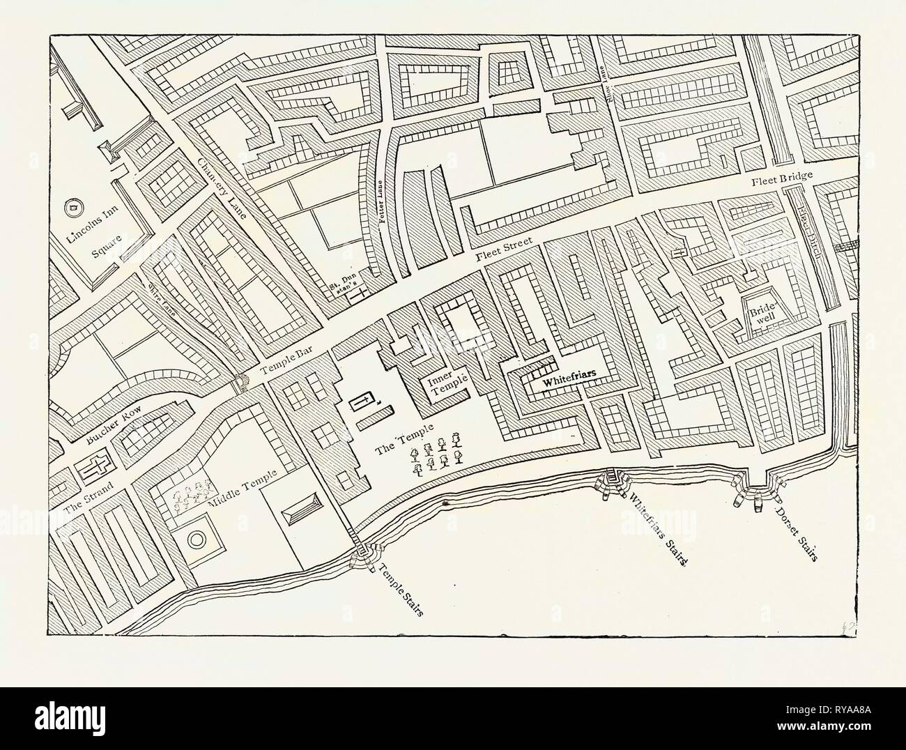Fleet street london map hi-res stock photography and images - Alamy