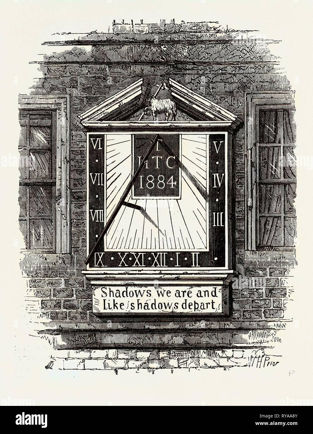 Sun-Dial in the Temple 1885 London Stock Photo - Alamy