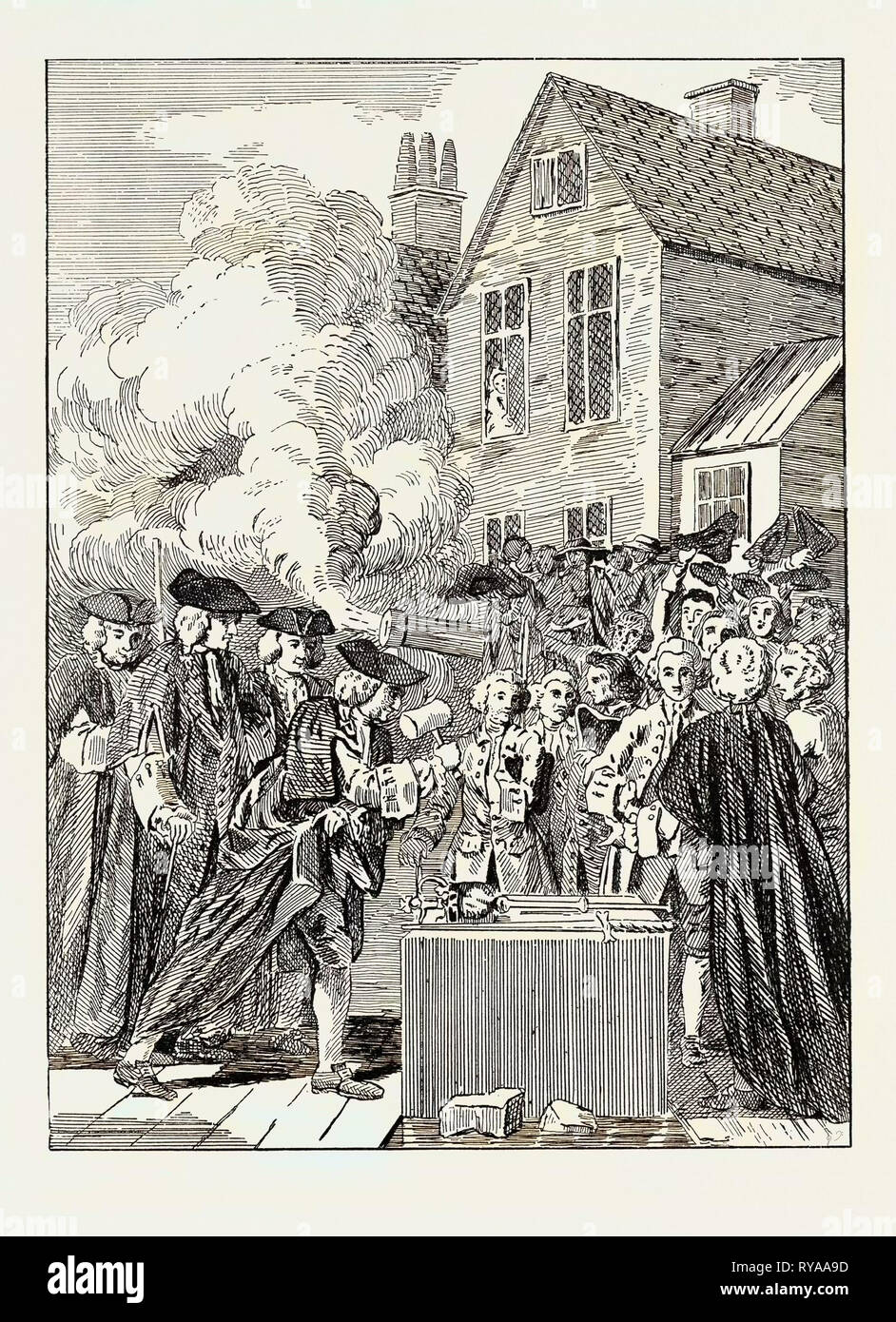 Laying the Foundation-Stone of Blackfriars Bridge 1760 London Stock ...