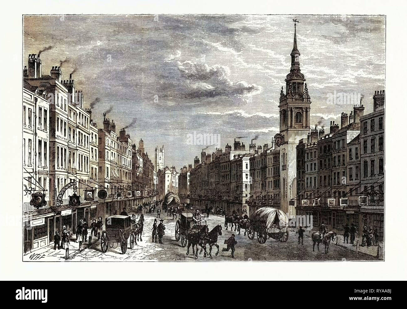 Bow Church and Cheapside in 1750 London Stock Photo - Alamy
