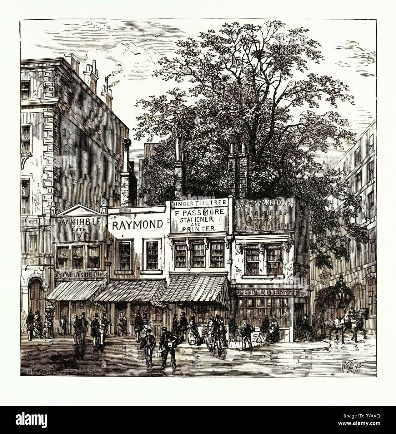 The Tree at the Corner of Wood Street 1870 London Stock Photo - Alamy