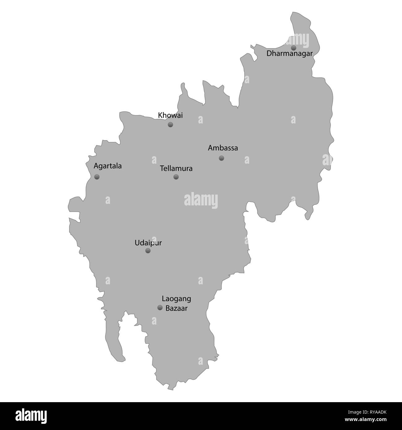 Tripura map hi-res stock photography and images - Alamy