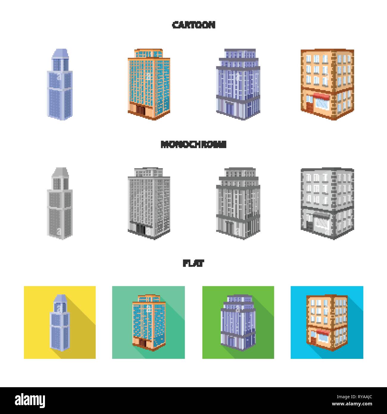 Vector illustration of construction and building icon. Set of ...