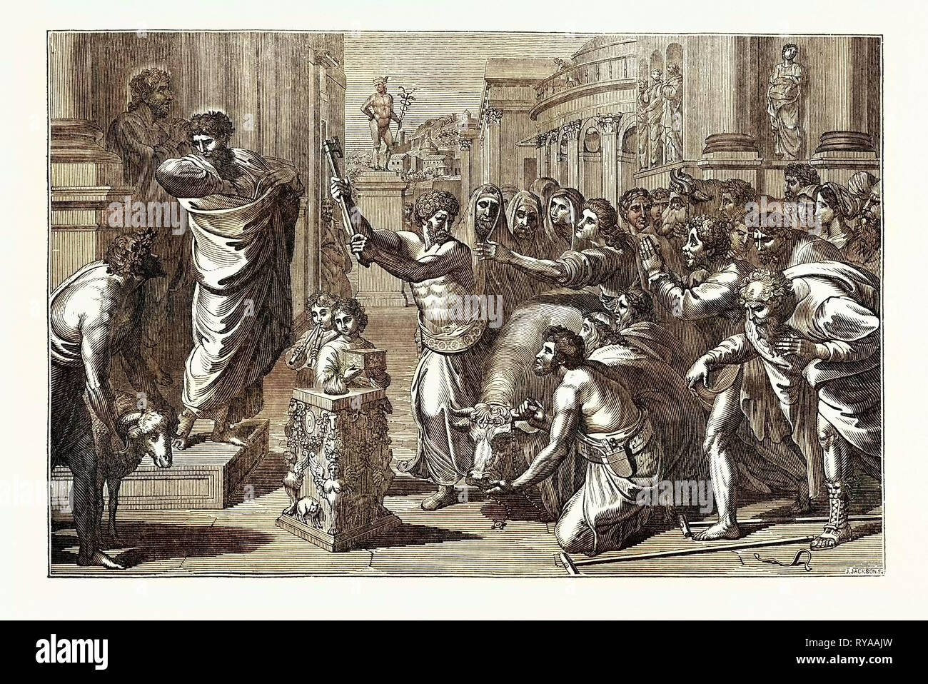 Sacrifice at Lystra Stock Photo - Alamy