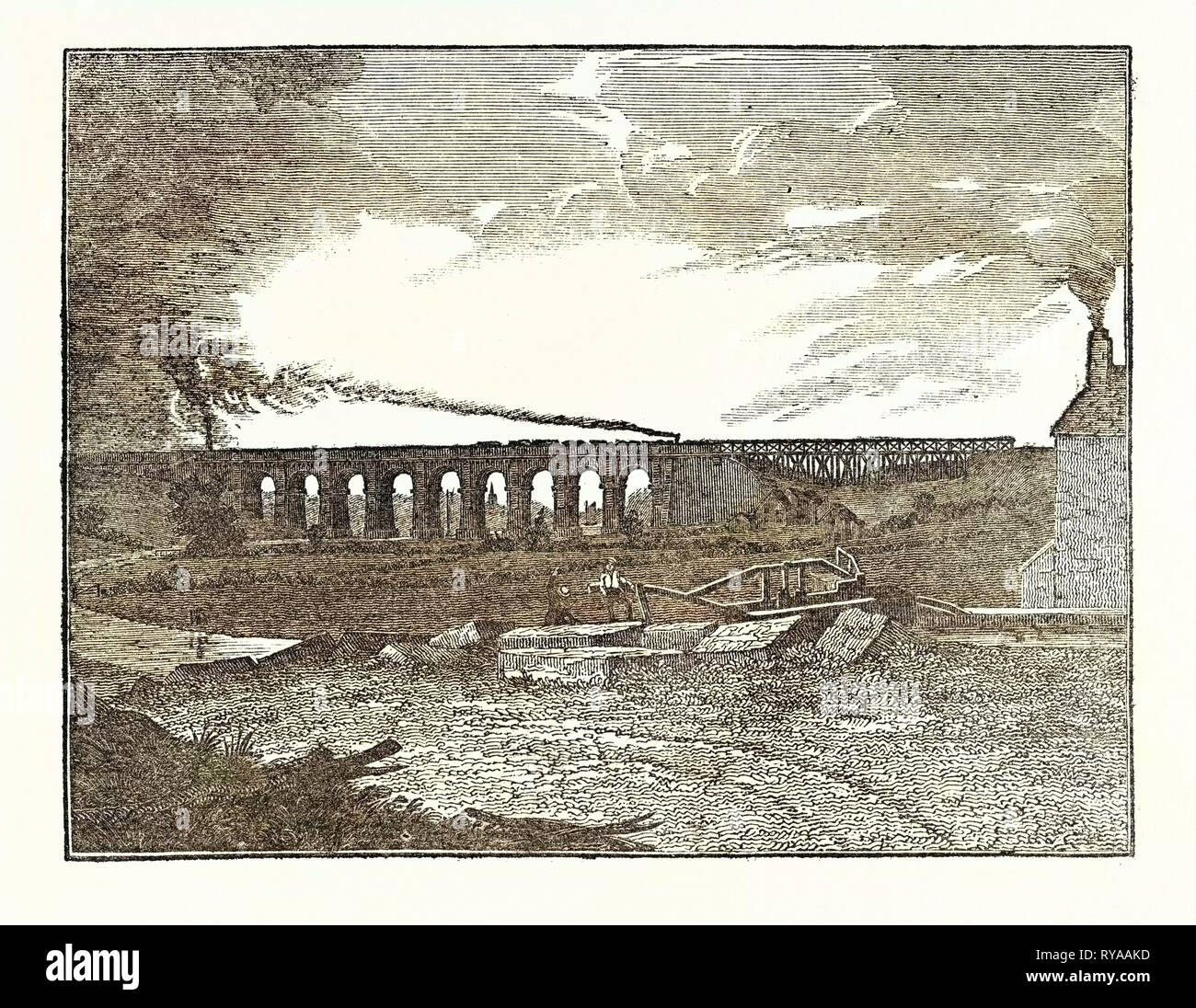 The Manchester and Liverpool Railway: Sankey Viaduct Stock Photo - Alamy
