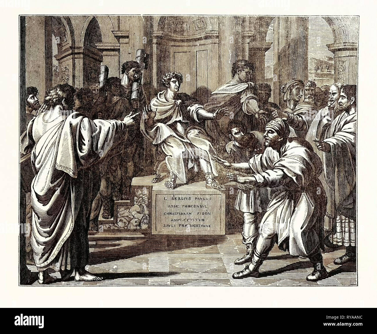 The Cartoons of Raffaelle: Elymas Struck with Blindness Stock Photo - Alamy