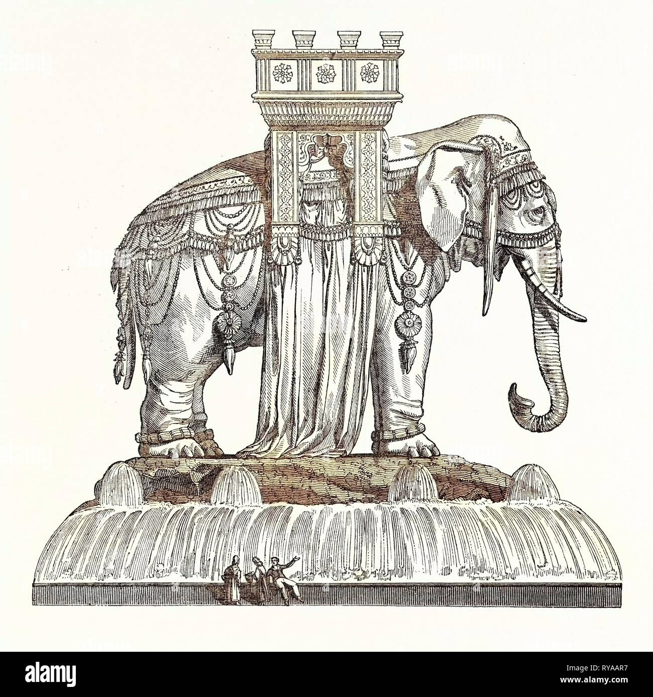 Design for the Fountain of the Elephant at Paris Stock Photo - Alamy