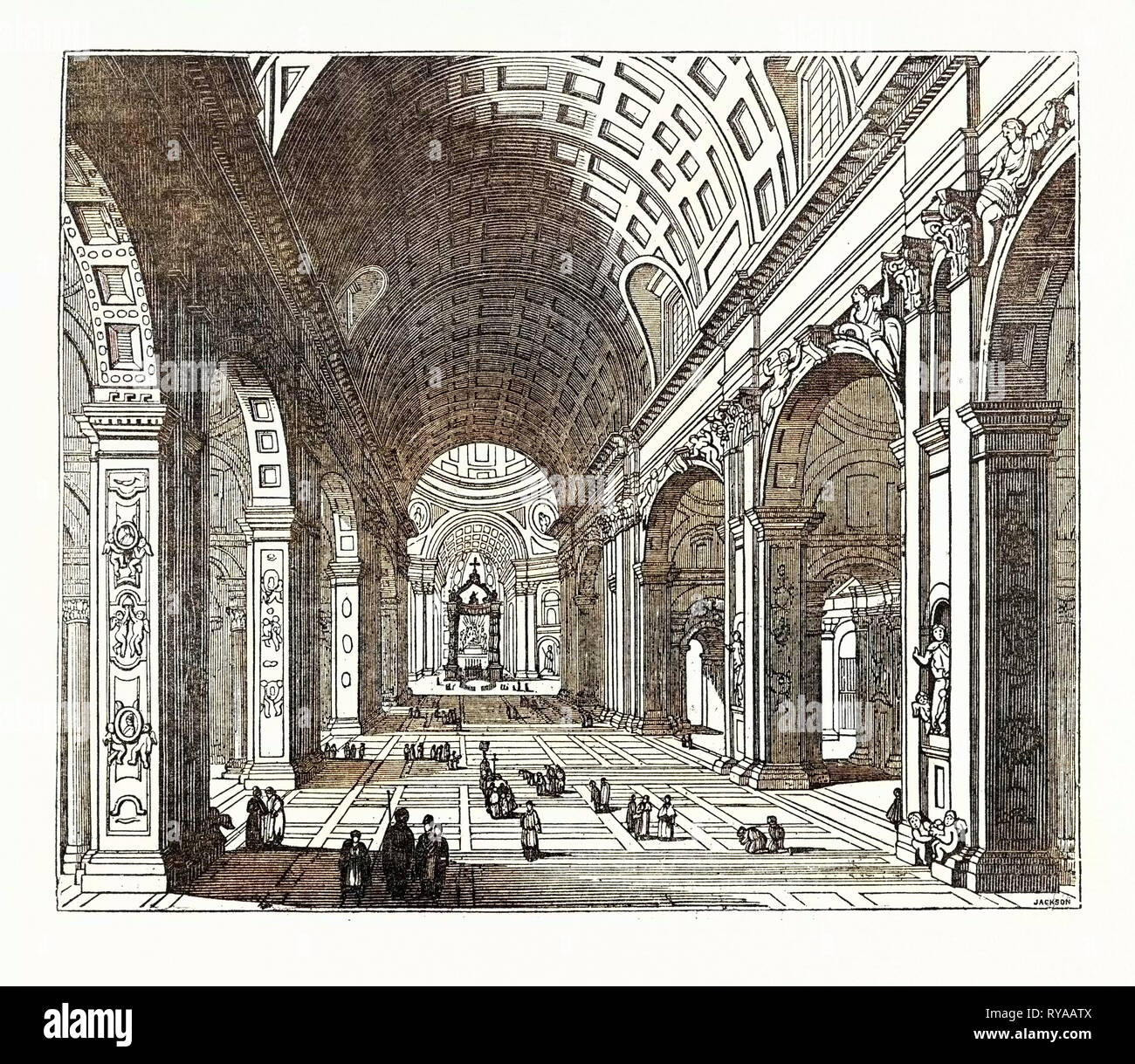 Central Nave of St. Peter's Rome Stock Photo - Alamy