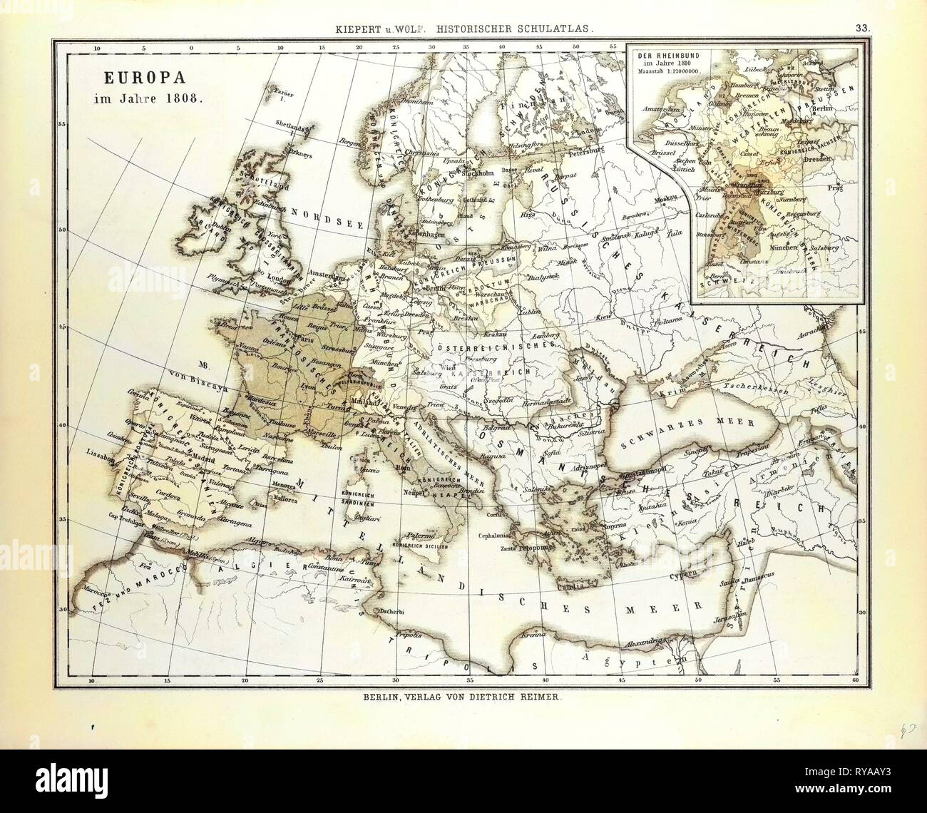 Map of Europe in 1808 Stock Photo - Alamy