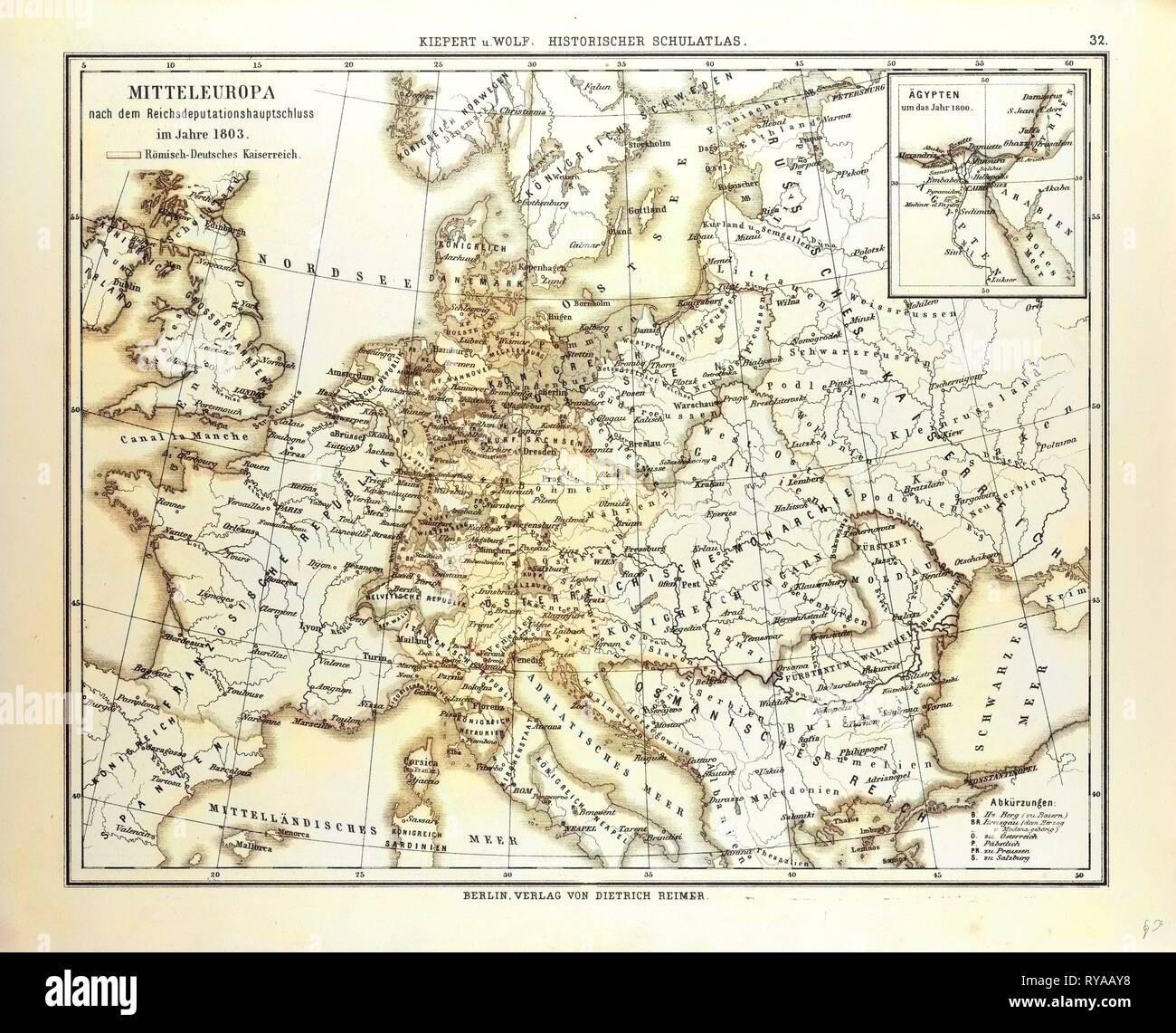 Map of Central Europe in 1803 Stock Photo - Alamy