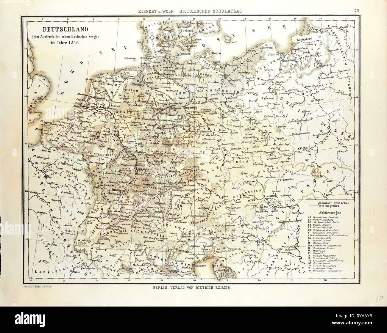 Map of Germany in 1546 Stock Photo - Alamy