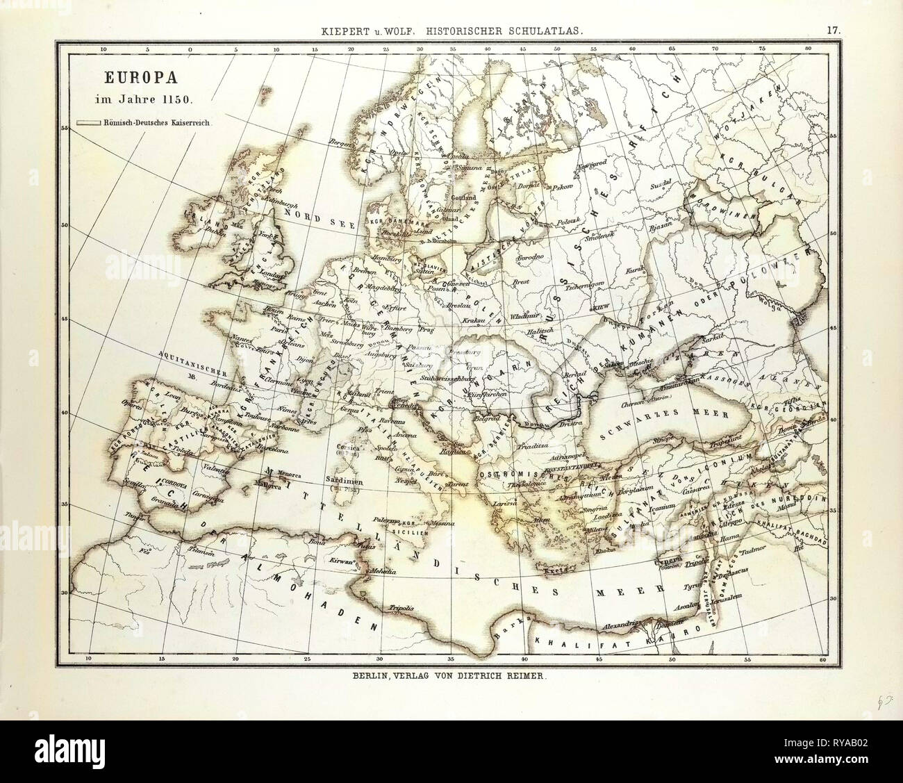 Map of Europe in 1150 Stock Photo - Alamy
