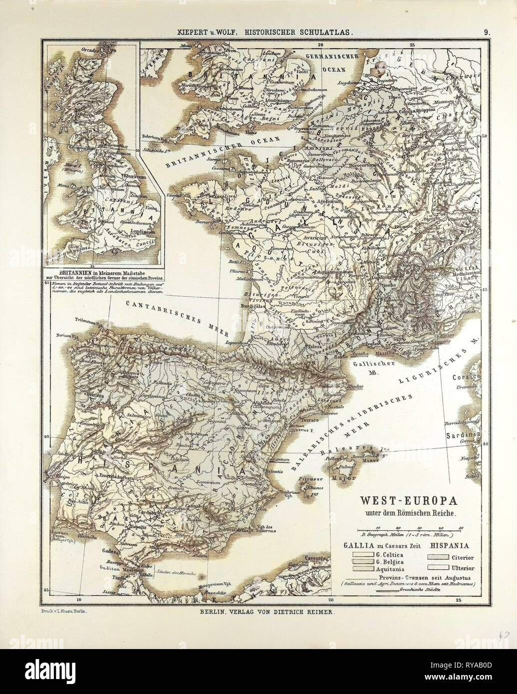 Map of Western Europe and the Roman Empire Stock Photo - Alamy