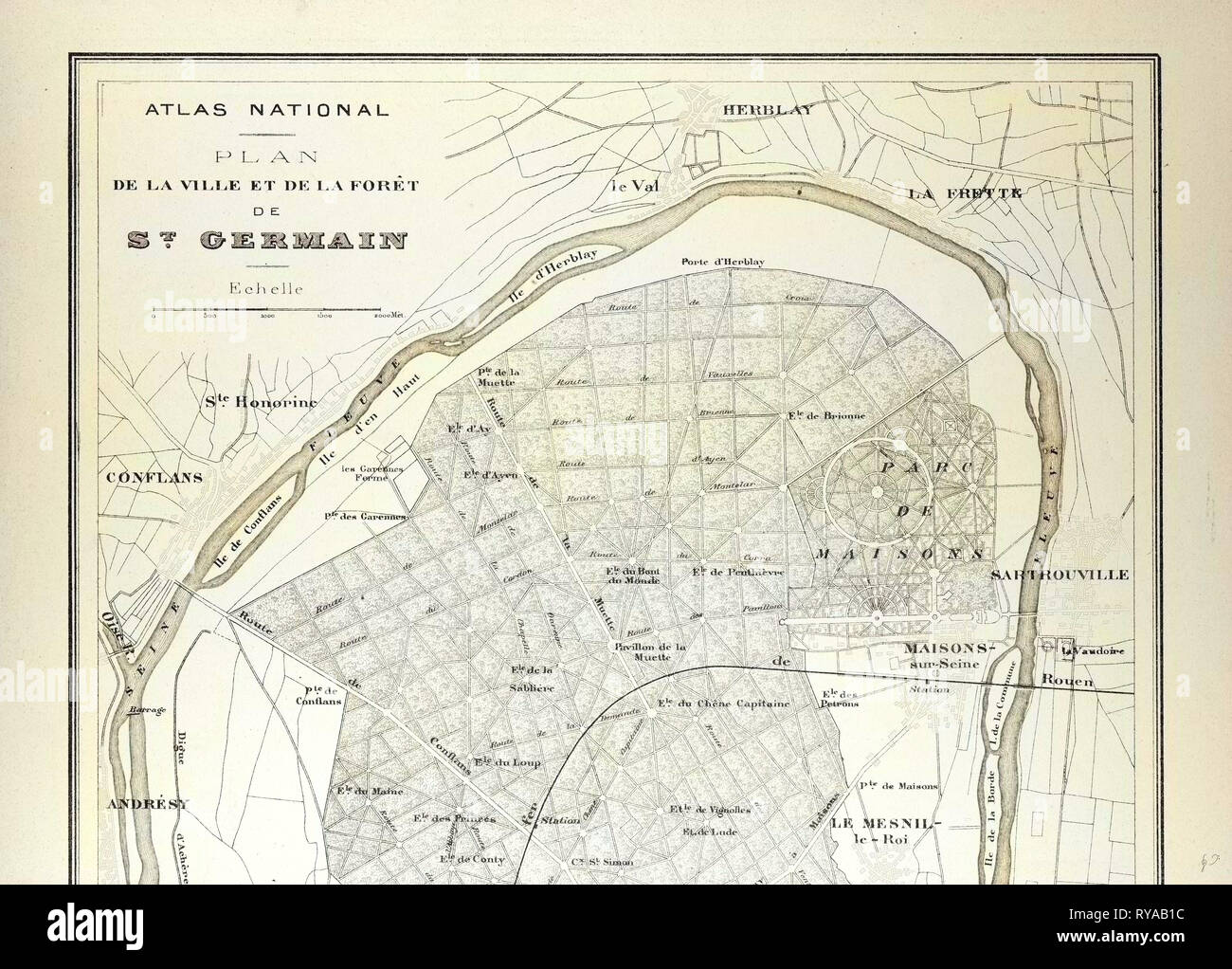 Map of St. Germain Stock Photo - Alamy