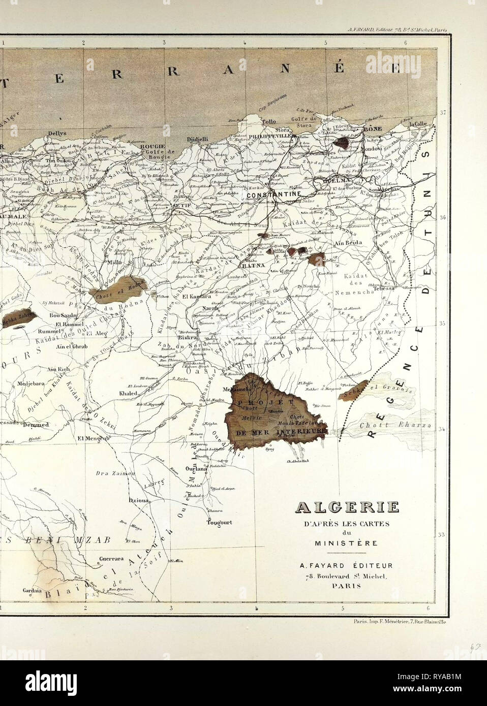 geographical map of algeria