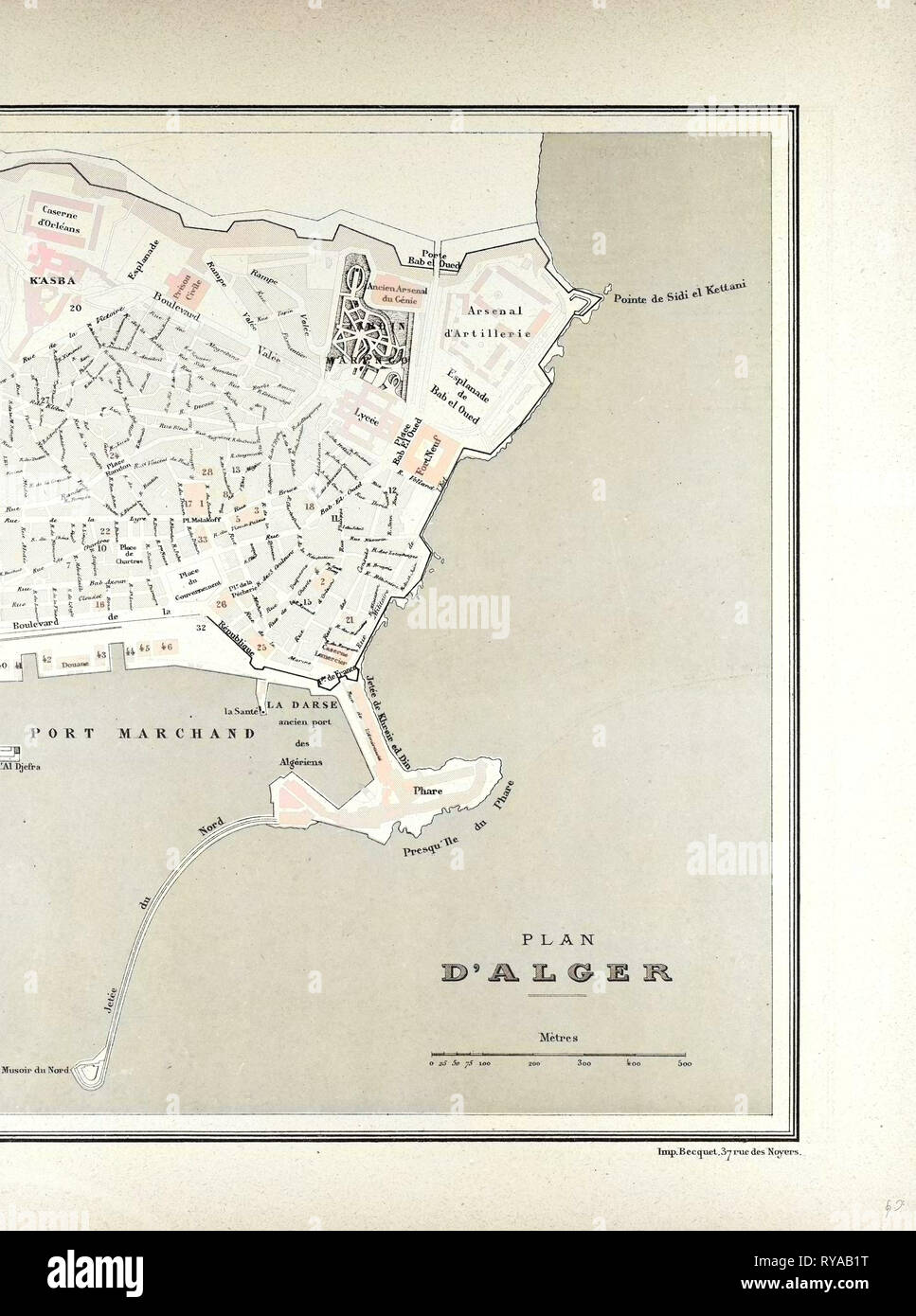 Map of Algiers Algeria Stock Photo - Alamy