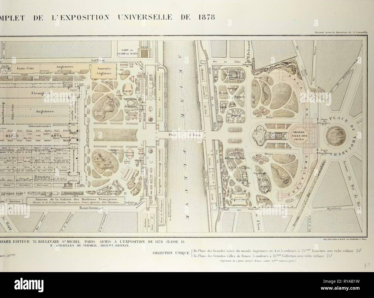 Map of the Universal Exposition of 1878 Paris Stock Photo - Alamy
