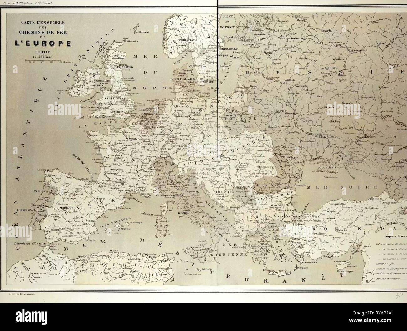 Vintage railway map hi-res stock photography and images - Alamy