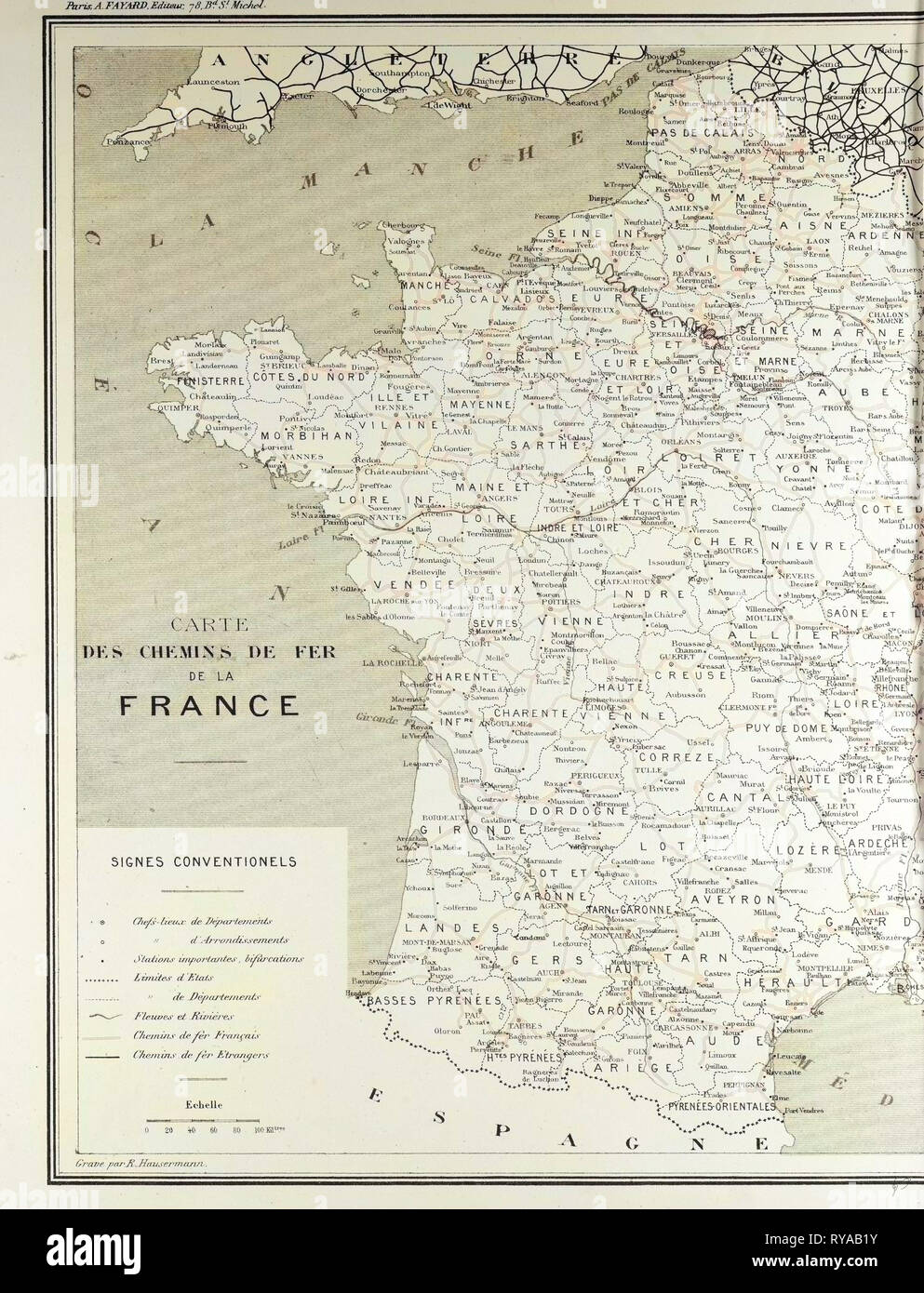 French railway map hi-res stock photography and images - Alamy