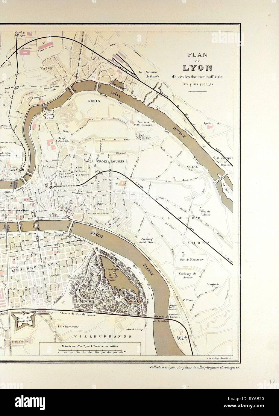 Map of Lyon Stock Photo - Alamy