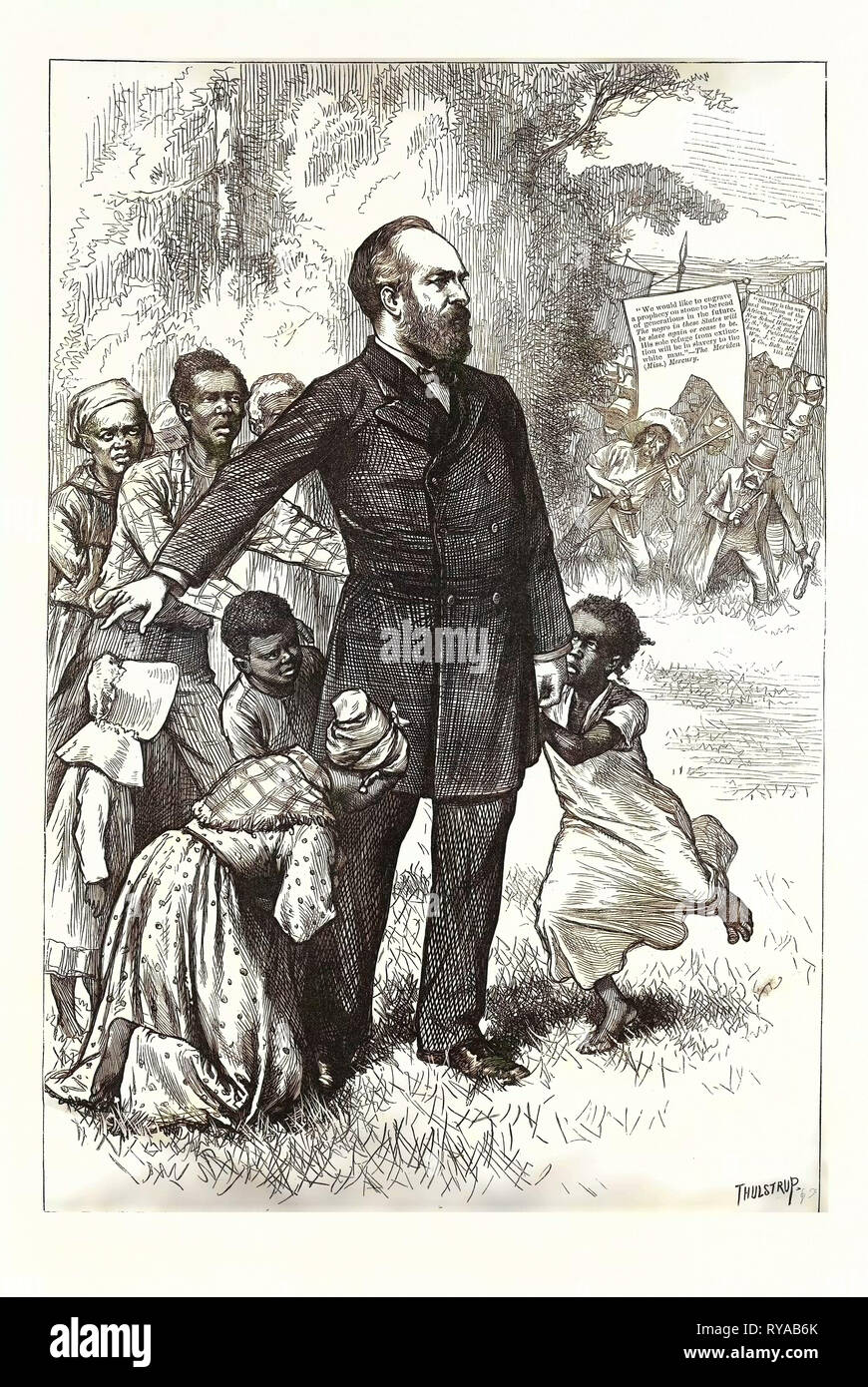 The Friend of the Freedmen, General Garfield, Engraving 1880, US, USA ...
