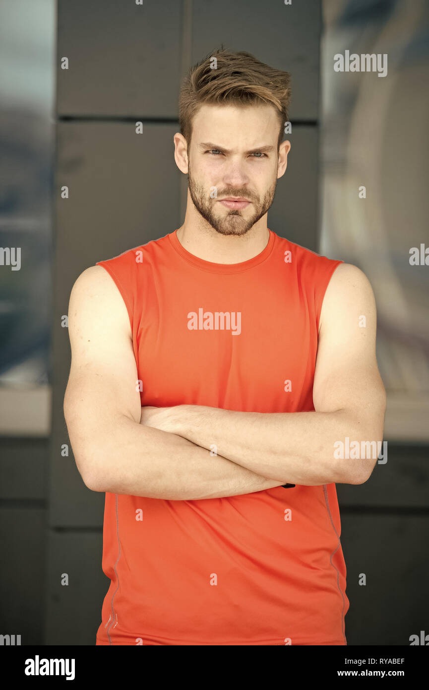 Metrosexual concept. Guy bearded attractive care about style and ...
