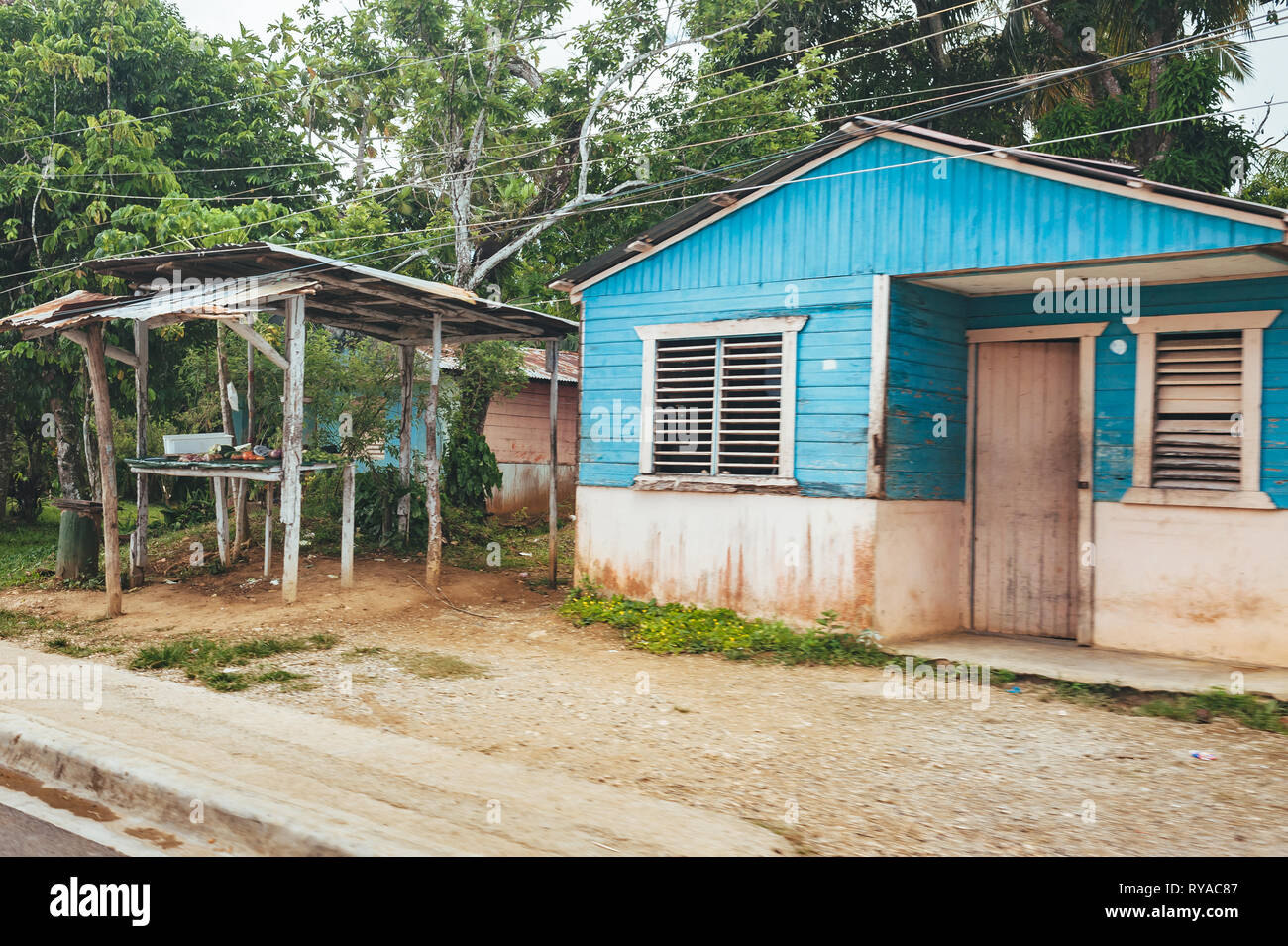 Classical caribbean wooden house. Dominican Republic.. Colorful ...