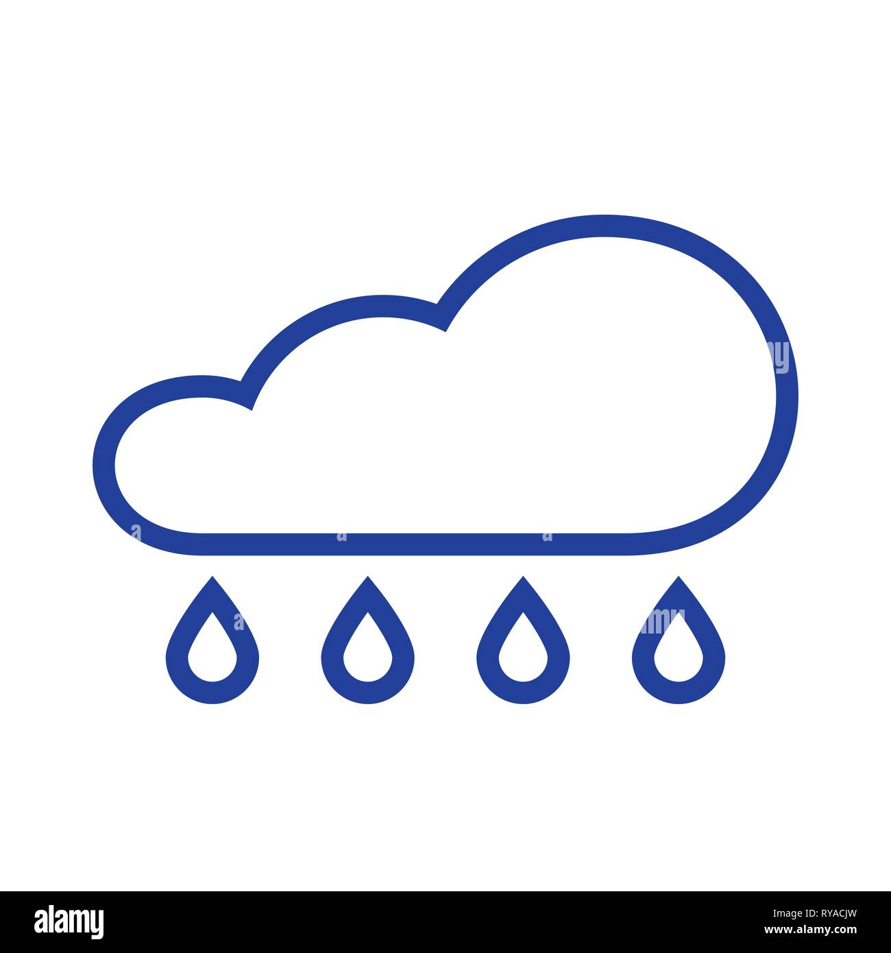 Cloud rain symbol. Rain icon in flat style. Vector Stock Vector Image ...