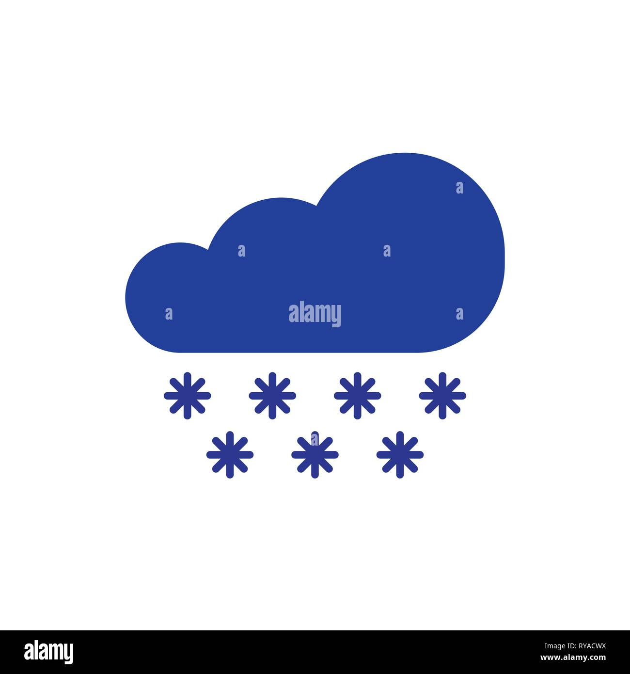 Cloud with snow symbol. Winter element icon in flat style. Vector Stock ...
