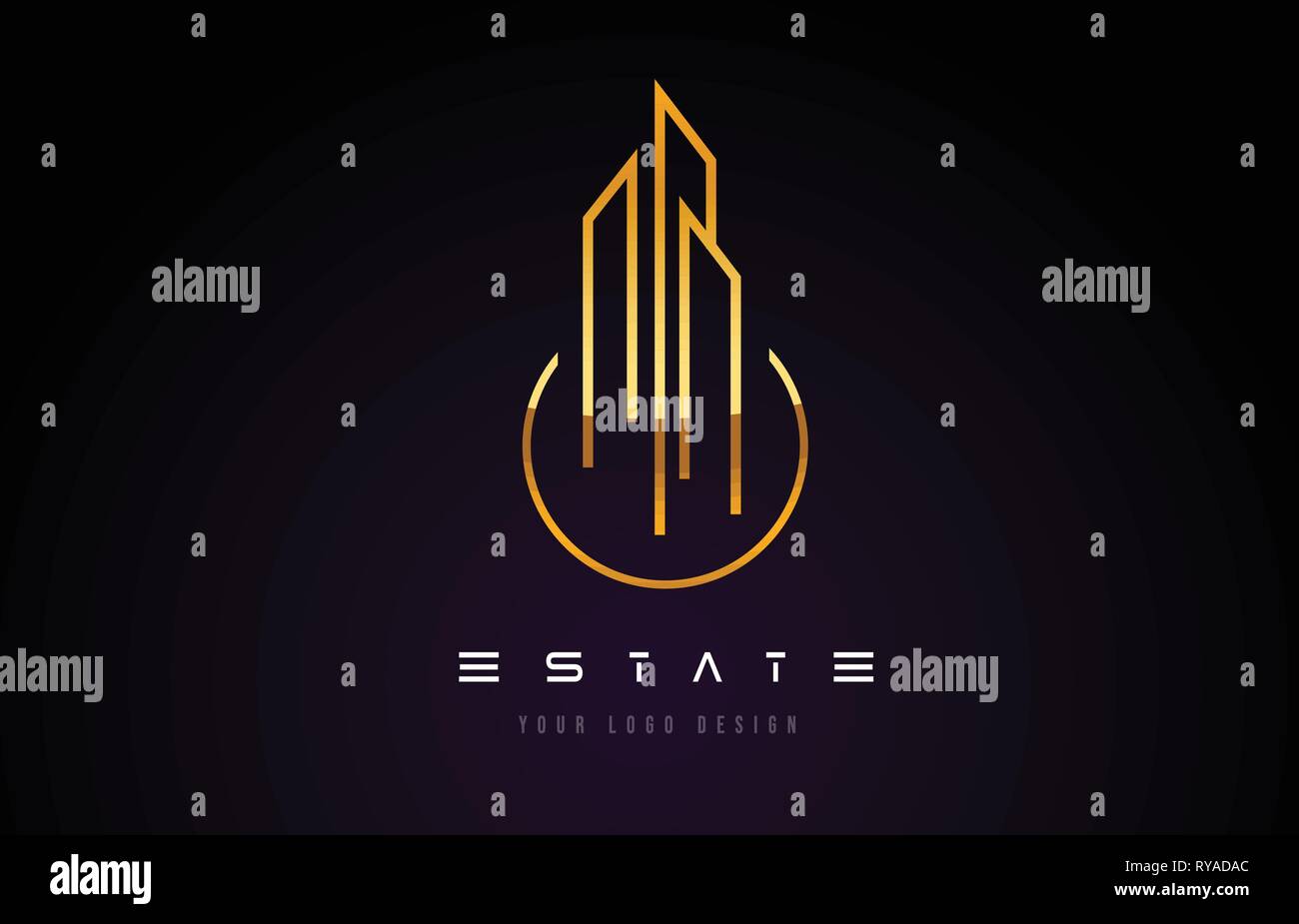 Gold Real Estate Modern Monogram Logo Design. Real Estate Lines ...