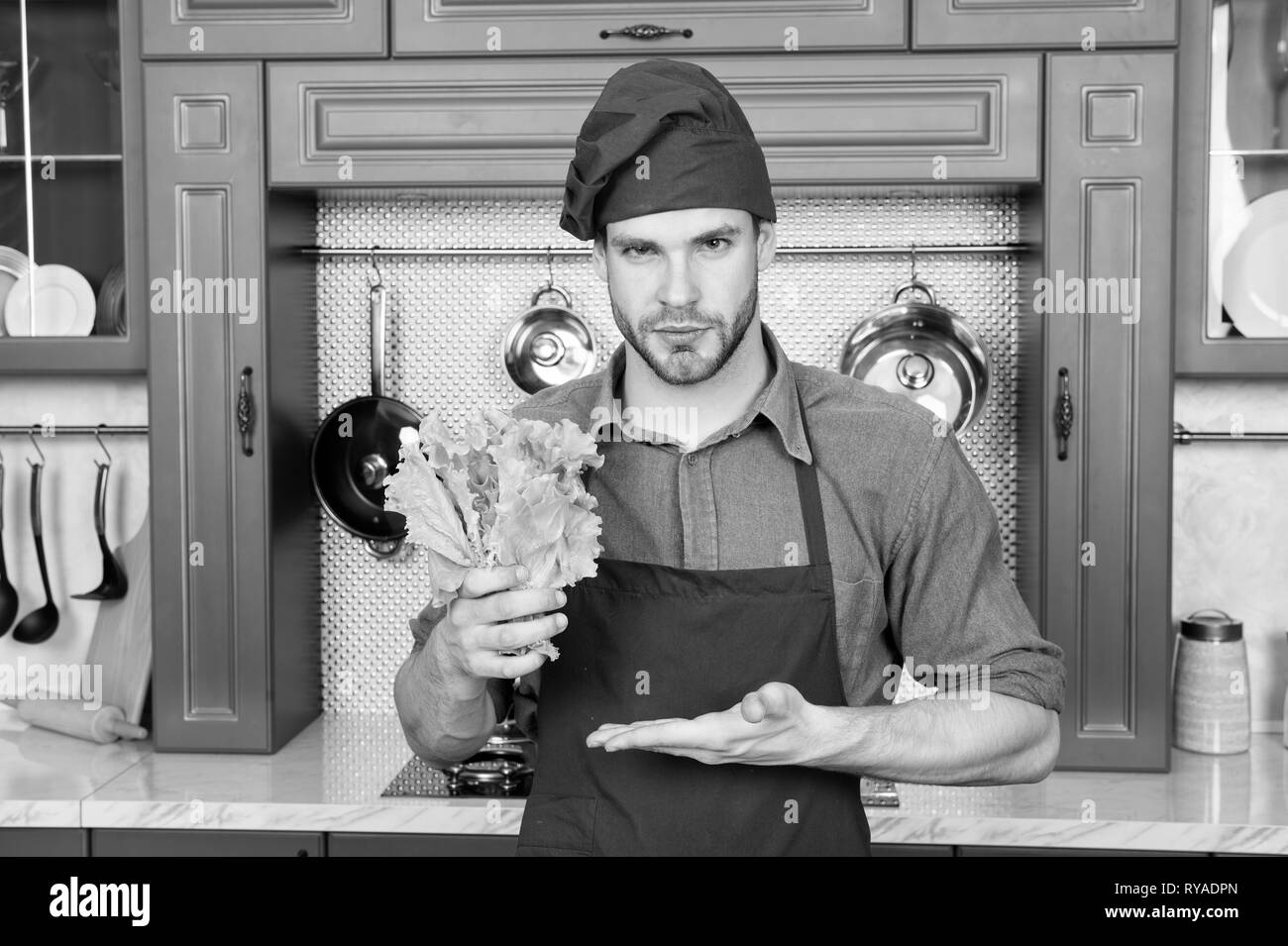 Chef main dish Black and White Stock Photos & Images - Alamy