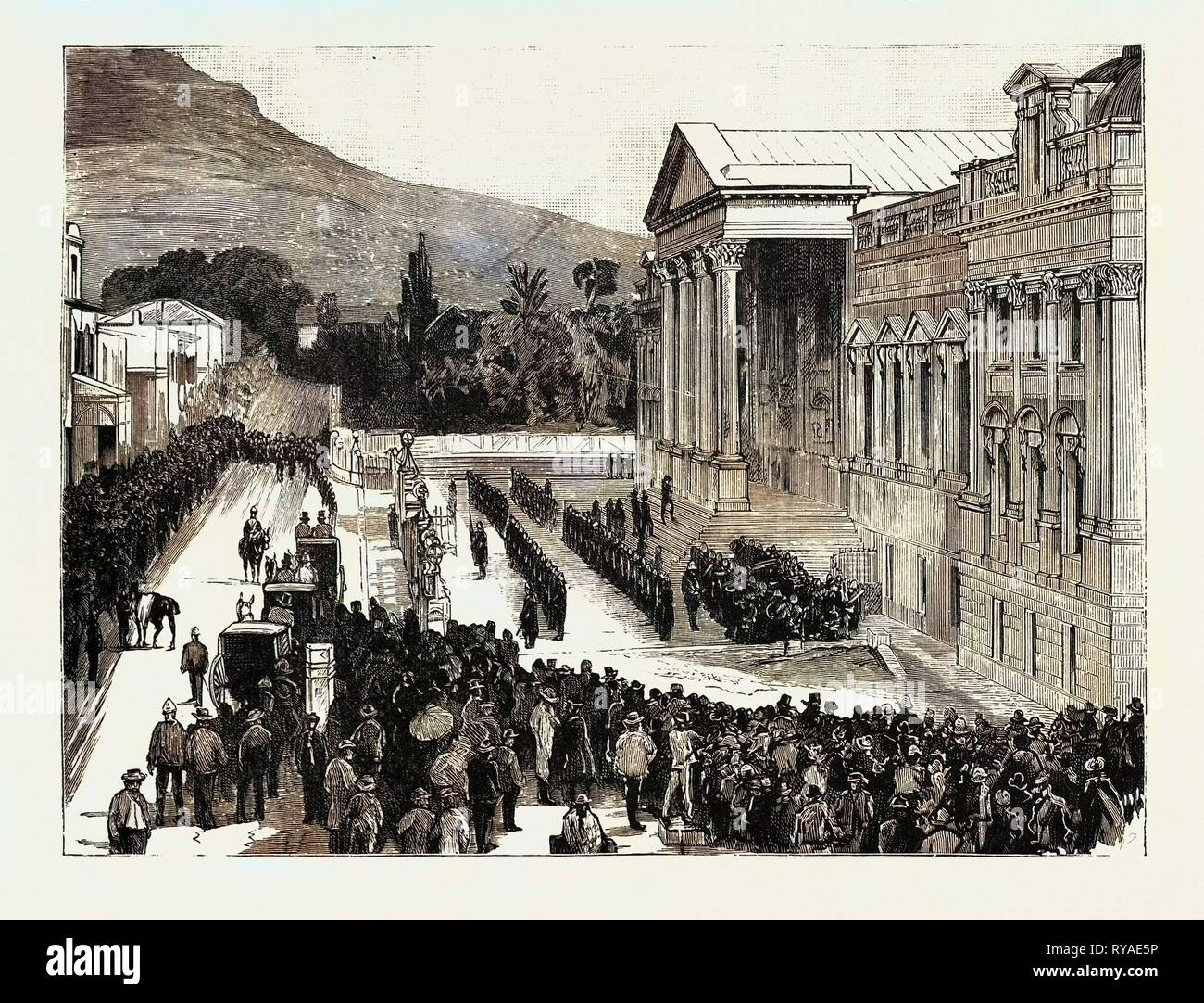 Opening of the New Houses of Parliament, Capetown: The Arrival of Sir ...
